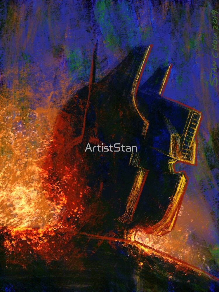 "Autobot Optimus Prime shadow portrait" Sticker by ArtistStan | Redbubble