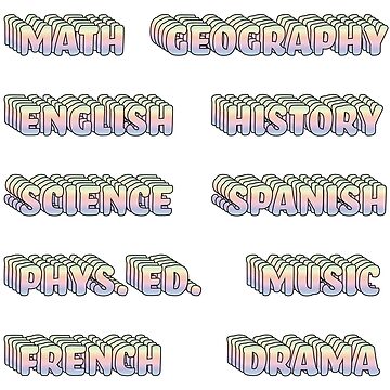 "Rad Pastel Rainbow School Subject Sticker Pack" Sticker for Sale by ...