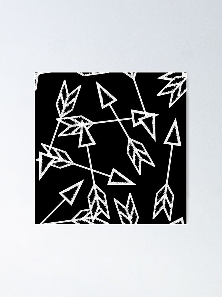 "Scattered Arrows in Black & White" Poster for Sale by wellingtonboot ...