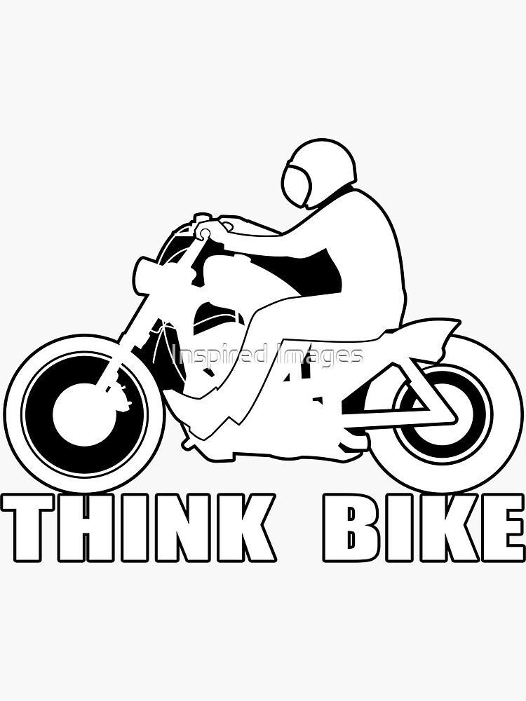 "Think Bike Motorcycle Motorbike Car Auto Window Bumper Vinyl Decal ...