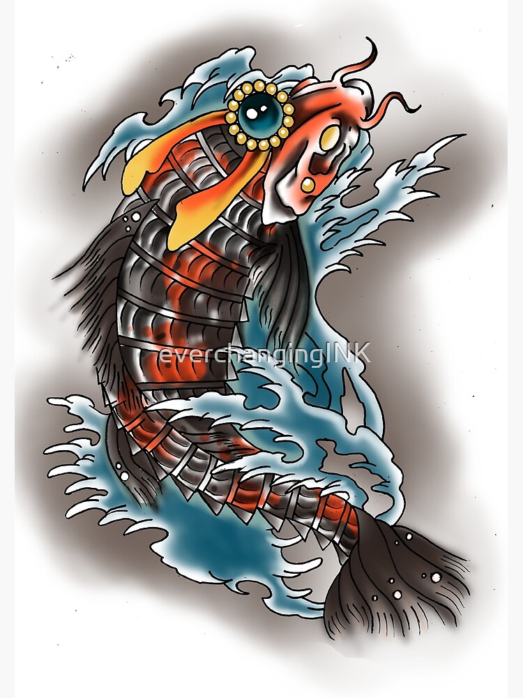 "Samurai Koi" Art Print for Sale by everchangingINK | Redbubble
