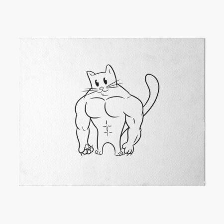 "Buff Cat linework art" Art Board Print for Sale by wilnonis | Redbubble