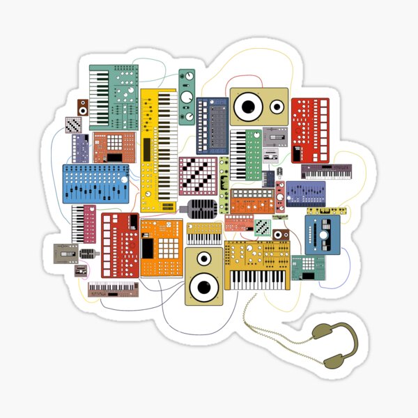 "Electronic musician Synthesizer and Drum Machine Dj" Sticker for Sale ...