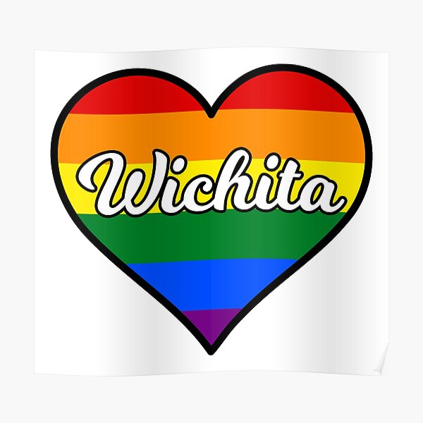 "Wichita Kansas Gay Pride Heart" Poster by fearcity | Redbubble