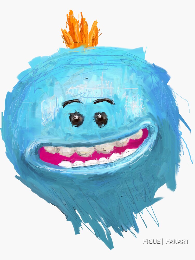 "Hello! I'm Mr. Meeseeks, look at me!" Sticker by FIGUE | Redbubble