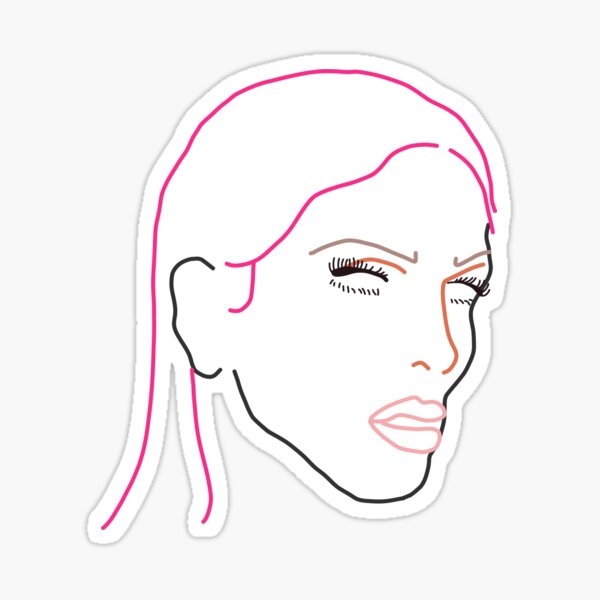 "Jeffree Star Contour Drawing" Sticker for Sale by mayapl | Redbubble