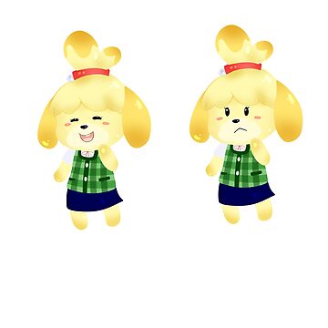 "animal crossing Isabelle two emotions" Sticker for Sale by mitsuhada ...