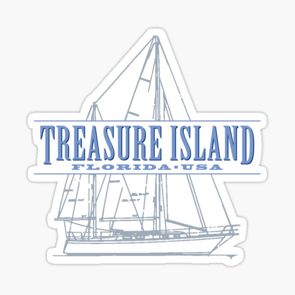 "Treasure Island Florida Sailing" Sticker by Futurebeachbum | Redbubble