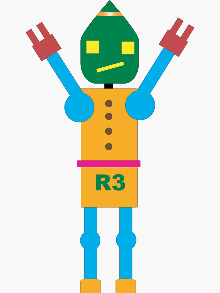 "R3 Robot Friend" Sticker for Sale by Gizmogear | Redbubble