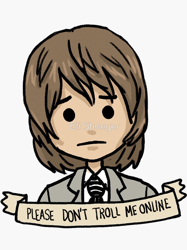 "Please Don't Troll Me Online" Sticker by rachelshneyer | Redbubble