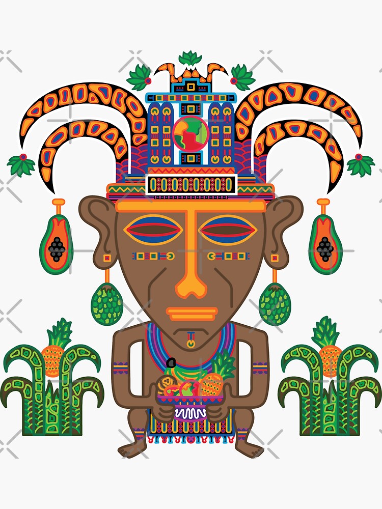Pegatina «MUISCA CHIBCHA COLOMBIA FRUIT INDIAN MASK - a todo color» de ...