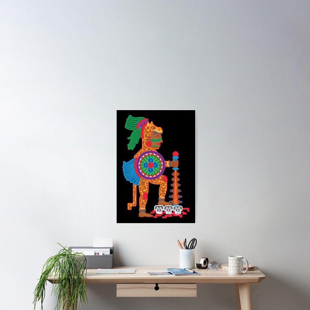 "AZTEC MEXICO CODEX JAGUAR WARRIOR WITH SHIELD AND MACAHUITL - full ...