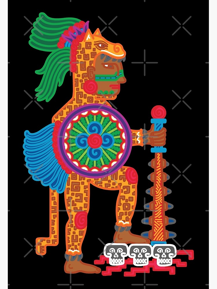 "AZTEC MEXICO CODEX JAGUAR WARRIOR WITH SHIELD AND MACAHUITL - full ...