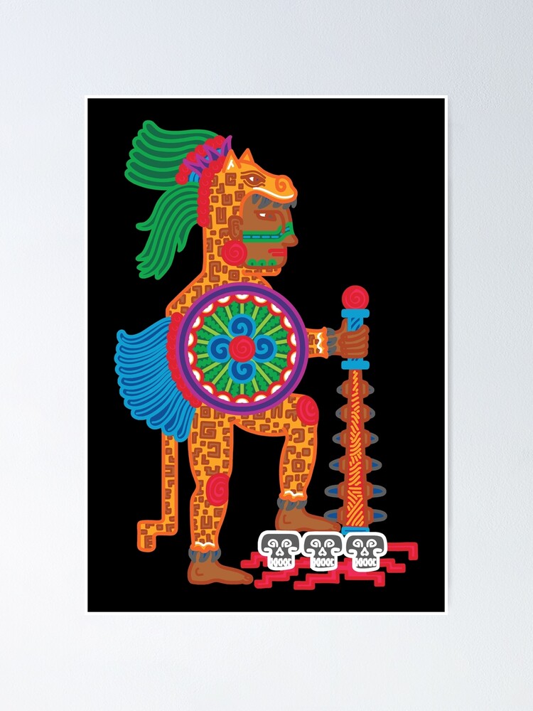 "AZTEC MEXICO CODEX JAGUAR WARRIOR WITH SHIELD AND MACAHUITL - full ...