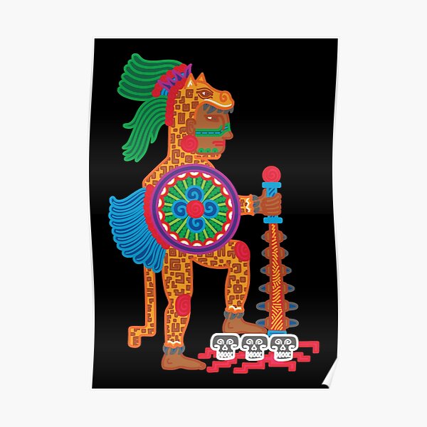 "AZTEC MEXICO CODEX JAGUAR WARRIOR WITH SHIELD AND MACAHUITL - full ...