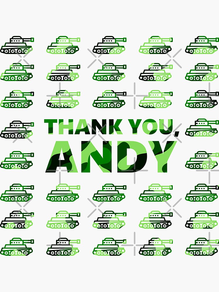 "The Office Thank You, Andy. Tanks. Prison Mike Camo" Sticker by ...