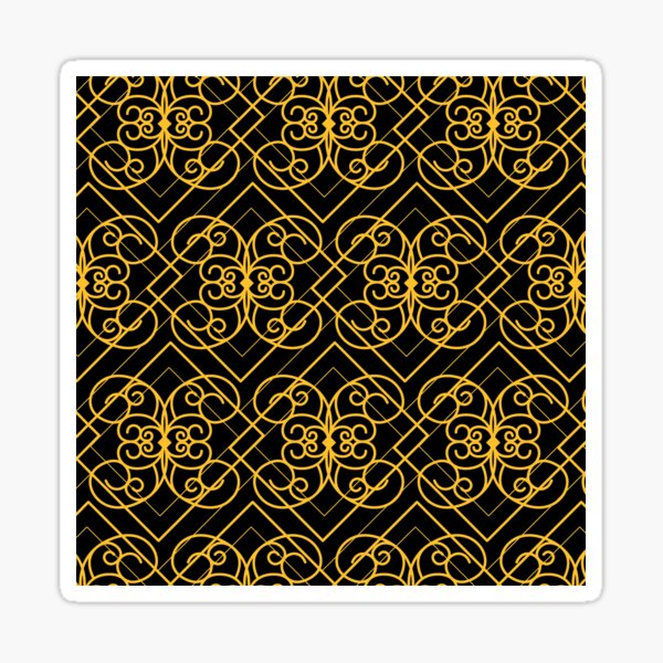 ""West Hollywood-Style" (Faux) Gold Art Deco Glamour Pattern" Sticker ...