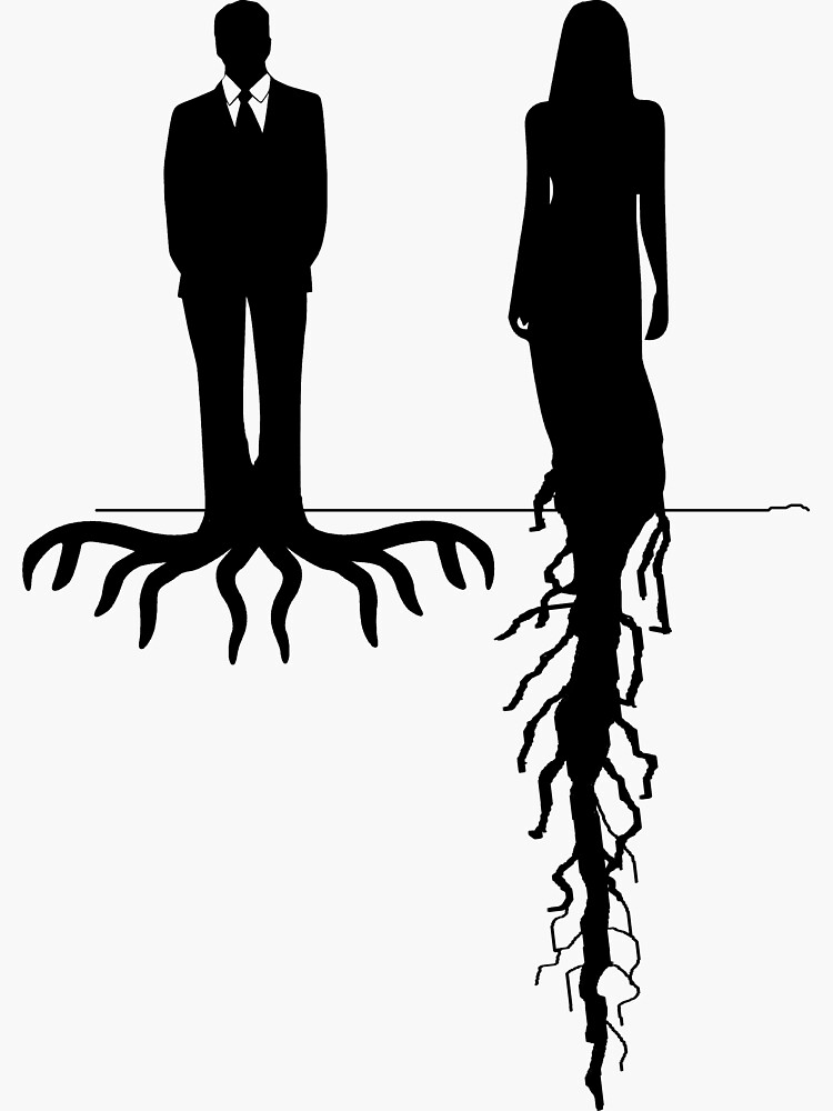 "Men have Shallow Roots Women Have Deep Roots" Sticker by emanni ...