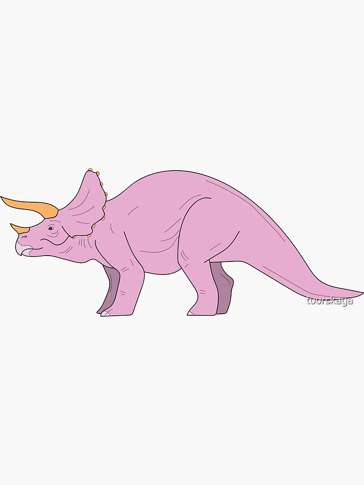 Pegatina «Triceratops dinosaurio lindo rosa dino estilo minimalista» de ...