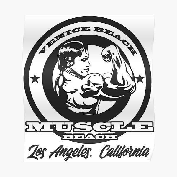 "Venice Beach Muscle Beach" Poster for Sale by VectorDesigner | Redbubble