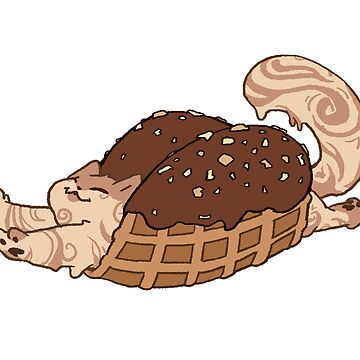"Taco Waffle Ice Cream Cat" Sticker for Sale by mika-marichka | Redbubble