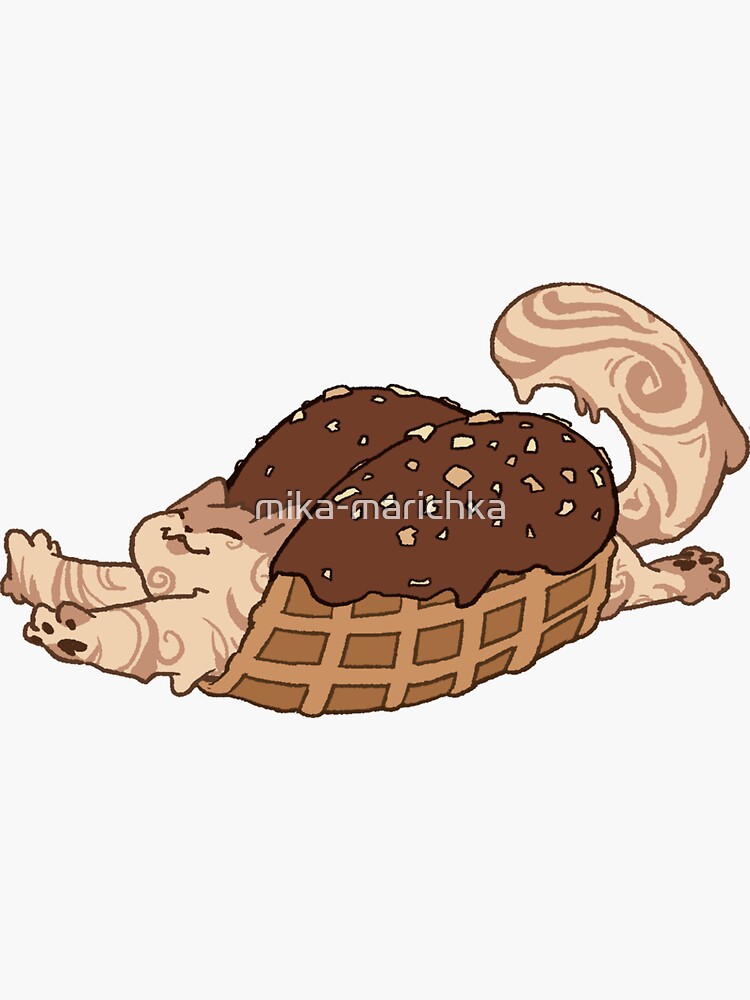 "Taco Waffle Ice Cream Cat" Sticker for Sale by mika-marichka | Redbubble