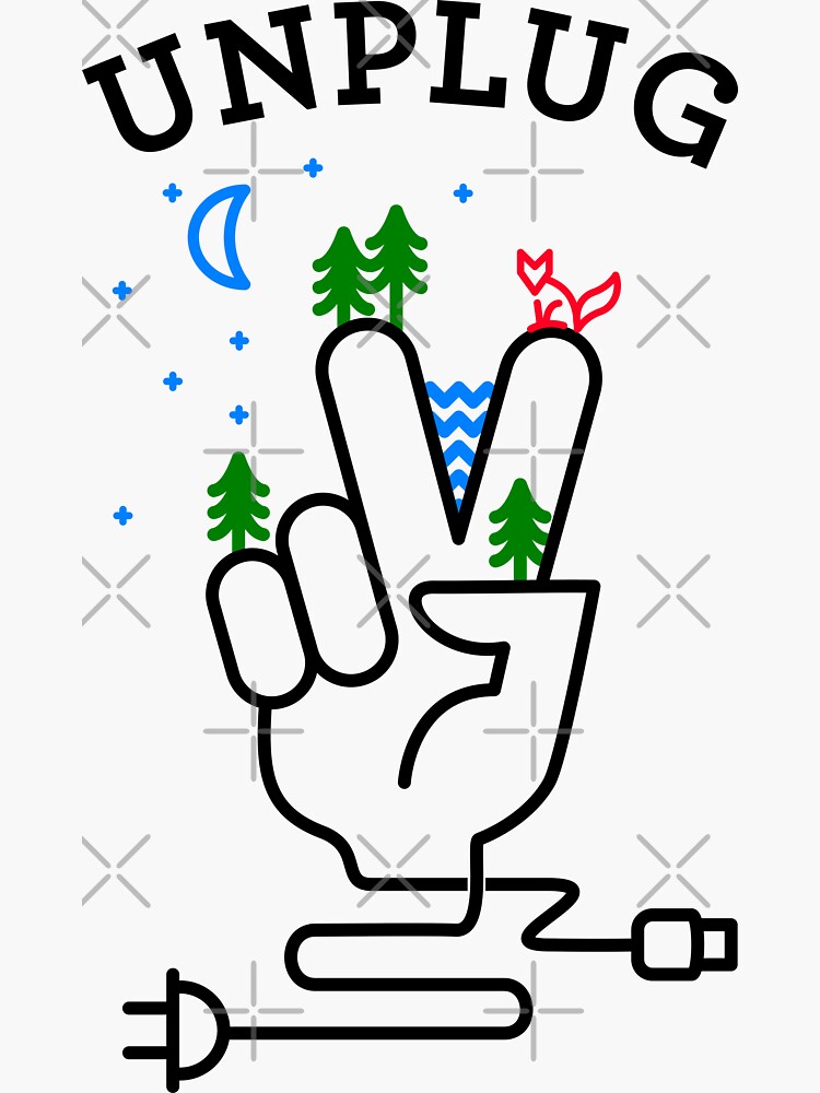 "UNPLUG" Sticker for Sale by 38Sunsets | Redbubble