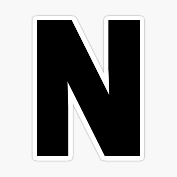 "Uppercase Letter “N”" Sticker for Sale by m------ | Redbubble