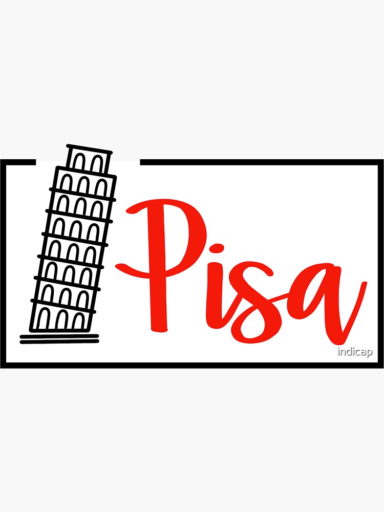 "Travel Stickers - Leaning Tower of Pisa (Pisa, Italy)" Sticker for ...