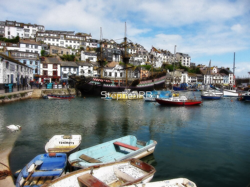 "Brixham harbour art 2" by StephenRB | Redbubble