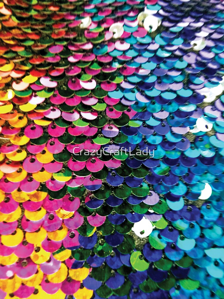 "Multi-Colored Sequins " Sticker by CrazyCraftLady | Redbubble