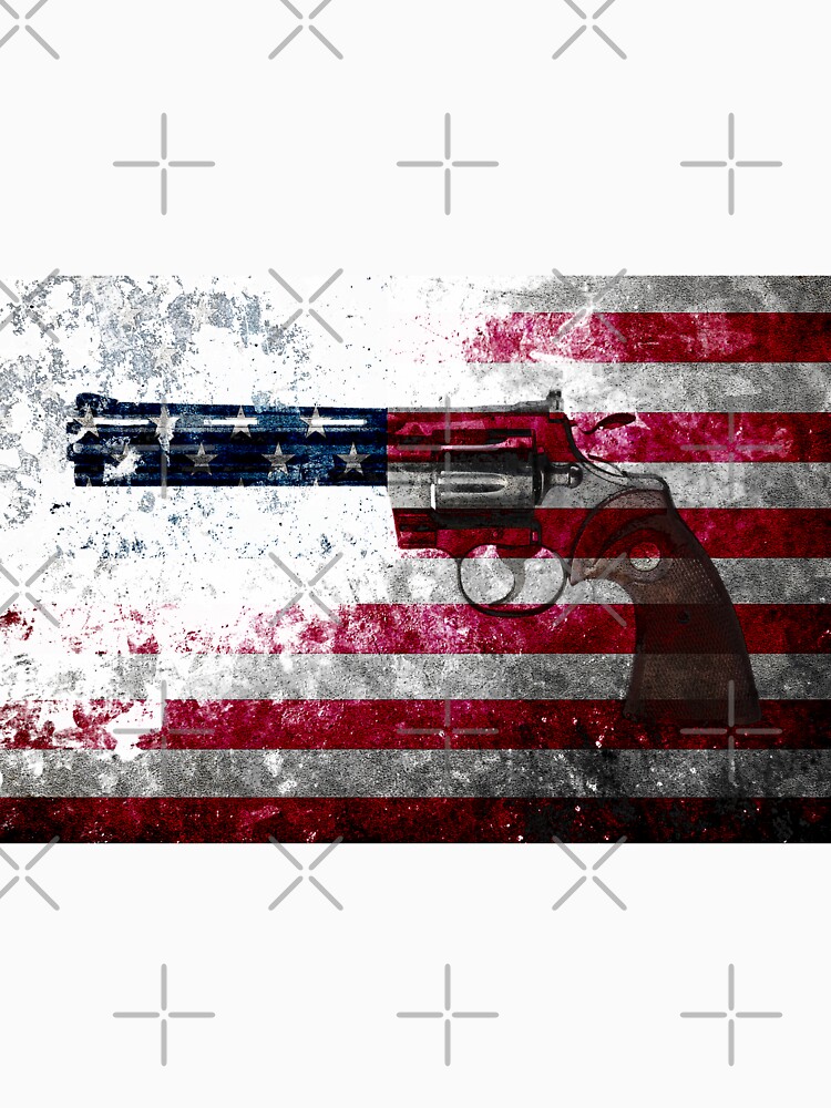 "Colt Python 357 Mag On American Flag" T-shirt for Sale by MolonLabeArt ...