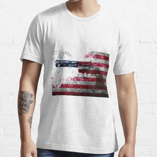 "Colt Python 357 Mag On American Flag" T-shirt for Sale by MolonLabeArt ...