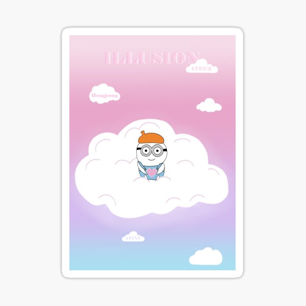 "Ateez Hehetmon Hongjoong Illusion" Sticker by JessicaS24 | Redbubble
