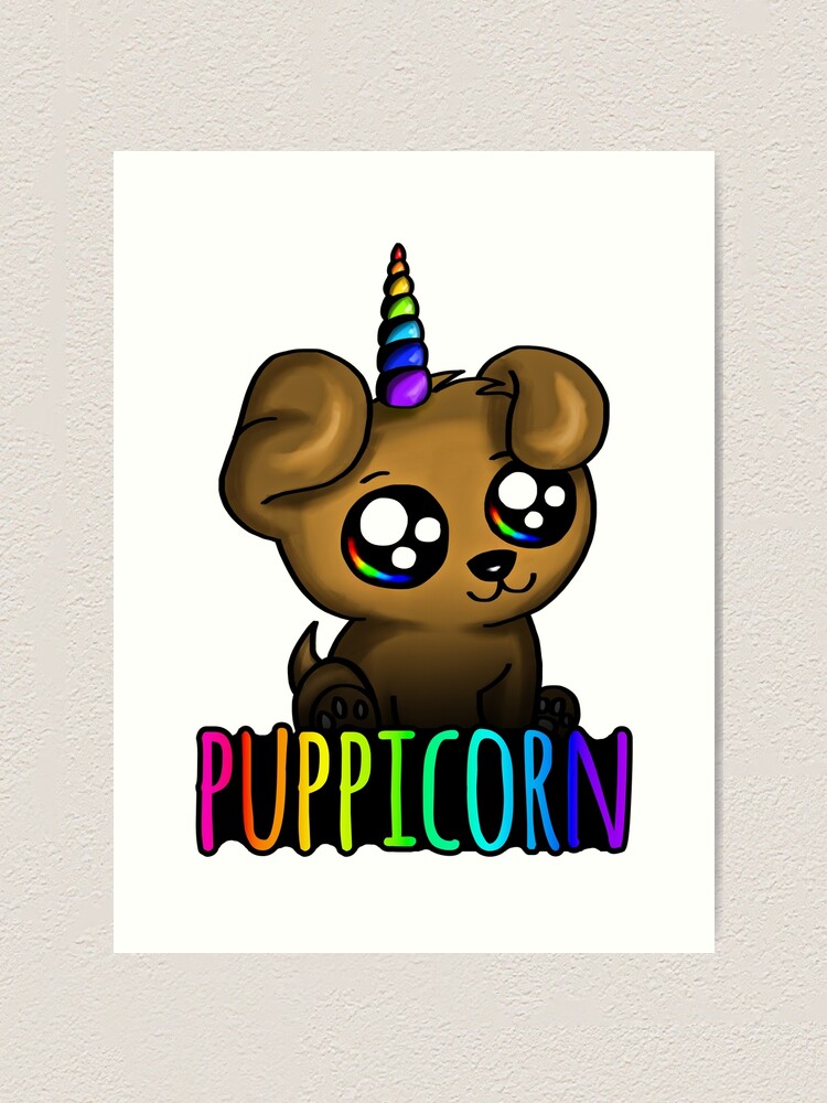 "Puppicorn (With Text)" Art Print for Sale by oliviaossege | Redbubble