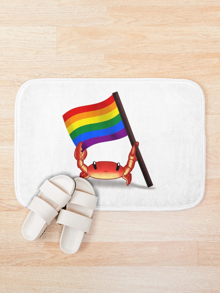 "Cute crab lgbt pride flag" Bath Mat for Sale by Maci-MC | Redbubble