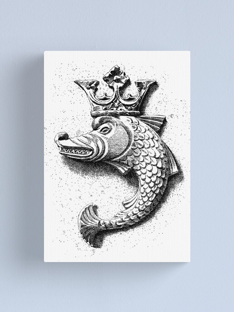 "Fish Gargoyle with Crown | Vintage Fish with Crown | Gargoyles and ...