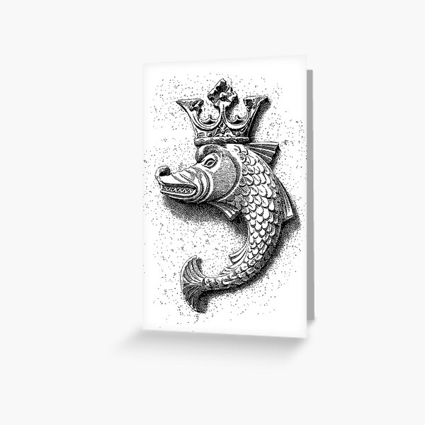 "Fish Gargoyle with Crown | Vintage Fish with Crown | Gargoyles and ...
