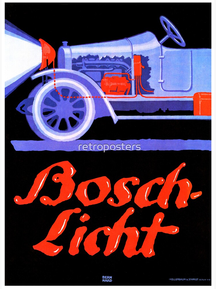 "Bosch Automotive Head Lights Advertising Art Deco Retro Car" Sticker ...