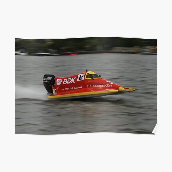 "Powerboat Racing at Oulton Broad - Formula 4 - Mike Pillow" Poster for ...