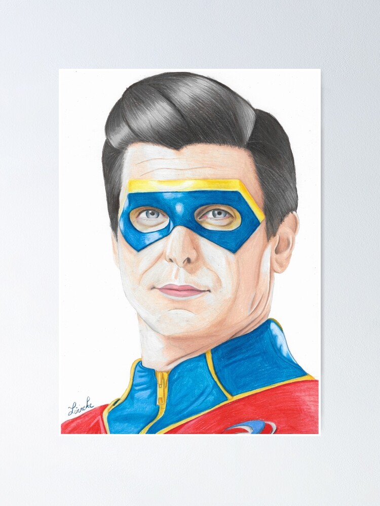 "Captain Man - Heroic Traditional Drawing" Poster for Sale by Linneke ...