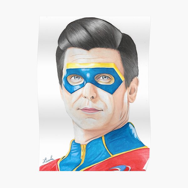 "Captain Man - Heroic Traditional Drawing" Poster for Sale by Linneke ...