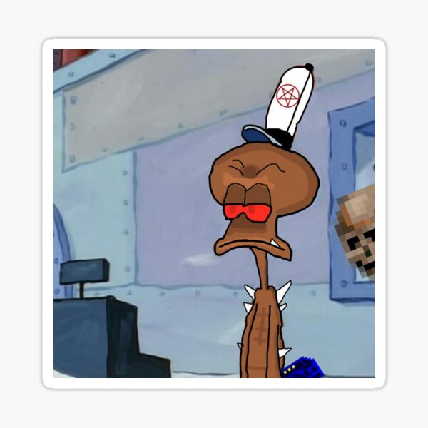 "DOOM squidward" Sticker by MemeOfTheCrop | Redbubble