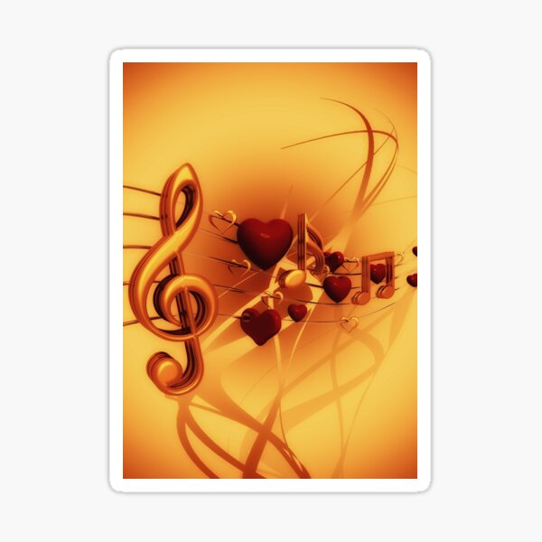 "Golden Music" Sticker for Sale by FantasySkyArt | Redbubble