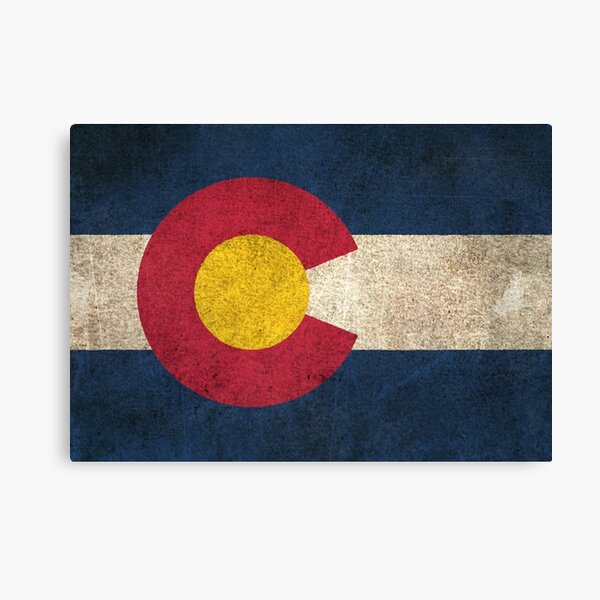 "Old and Worn Distressed Vintage Flag of Colorado" Canvas Print for ...