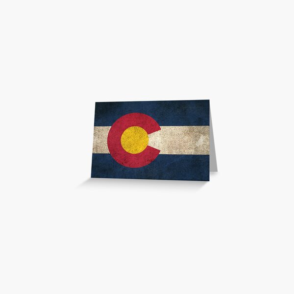 "Old and Worn Distressed Vintage Flag of Colorado" Greeting Card by ...