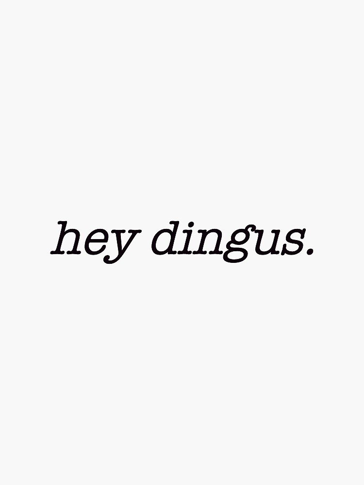 "hey dingus." Sticker for Sale by taylorvaca | Redbubble