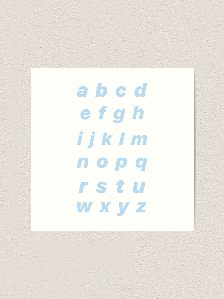 "Baby blue alphabet" Art Print by kboone564 | Redbubble