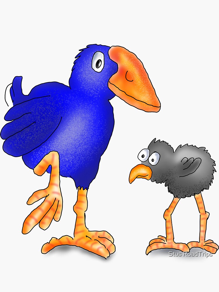 "Pukeko Bird and Chick. New Zealand Native Birds" Sticker for Sale by ...
