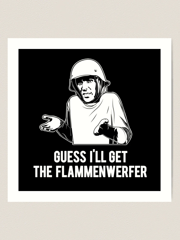 Flammenwerfer Memes Postkarte For Sale Mit "Hans Bekommt Ze
